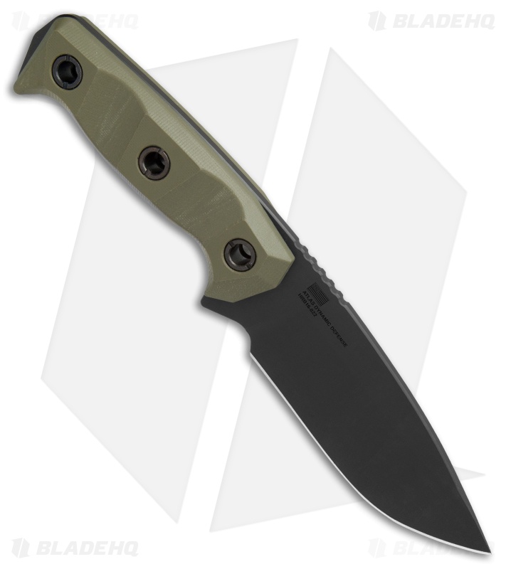 Atlas Dynamic Defense Harbinger Fixed Blade Knife OD Green G-10 (4.9 ...