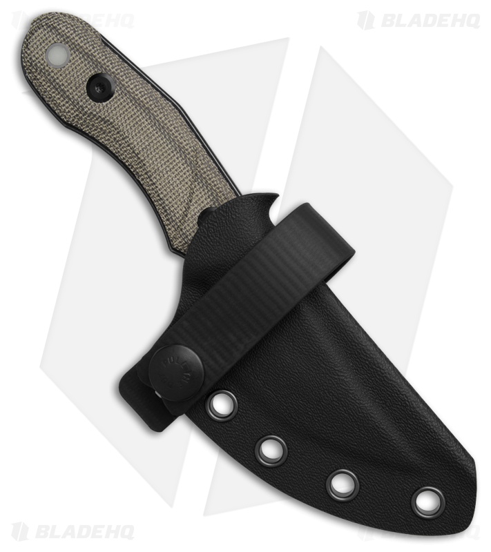 Audacious Concept Fanglet Knife Green Micarta Graywash