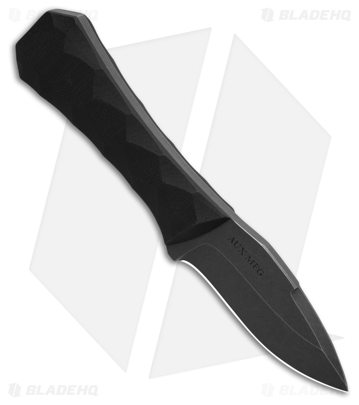 Auxiliary Manufacturing Coffin Leaf Blade Knife Black G-10