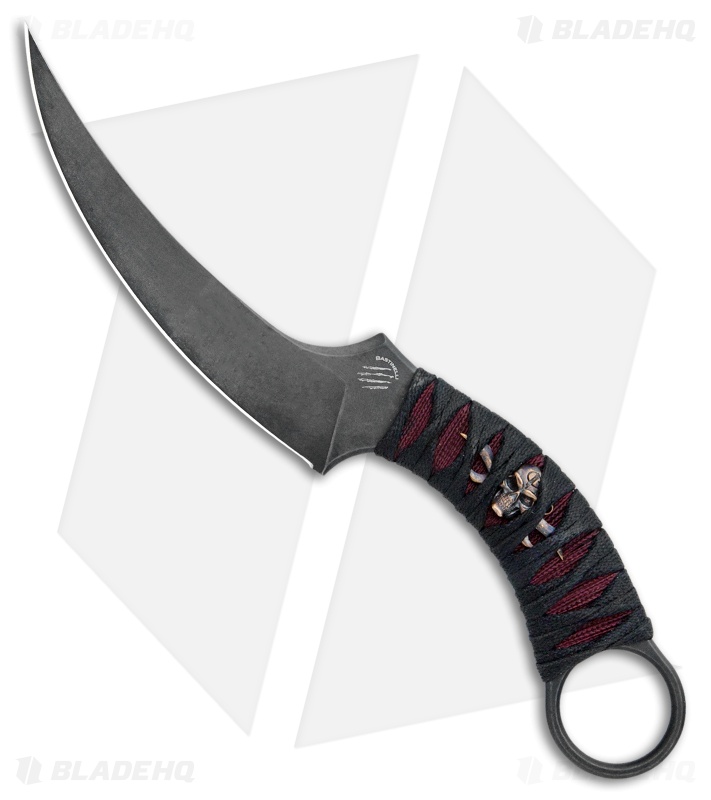 Bastinelli Creations Mako Fixed Blade Knife Bronze Menuki Cord Wrap (4. ...