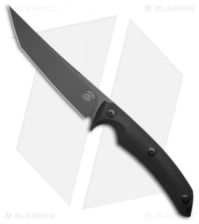 Bastinelli PY Tanto Fixed Blade Knife Black G-10 (5" Black) - Blade HQ