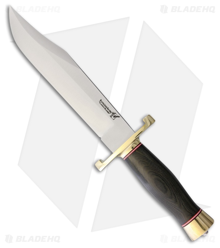 BlackJack Classic Model 129 Bowie Fixed Blade Knife Black Micarta (9.25 ...