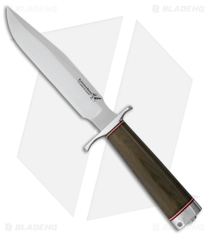 BlackJack Knives Classic Model 7 Fixed Blade Knife Green Canvas (7" CPM ...