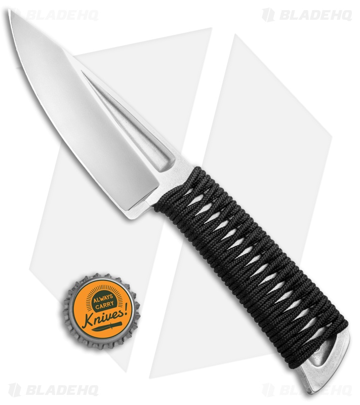 Boye Custom Knives Basic 3 Fixed Blade Knife Black Cord (4" Dendritic ...