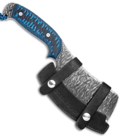 Cobble Blade Cleaver Fixed Blade Knife Sculpted Blue G-10 (6" Acid ...