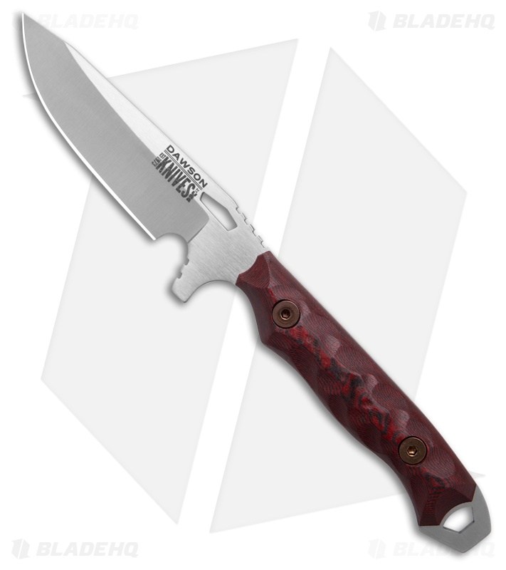 Dawson Knives Outcast Fixed Blade Knife Black/Red G-10 Satin