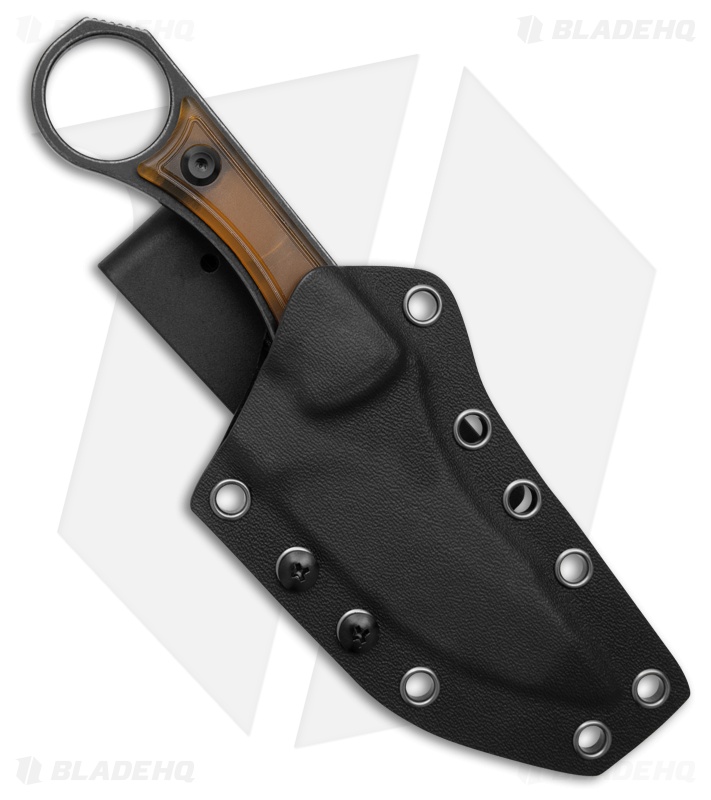 Kansept Knives Niko Fixed Blade Knife Amber PEI Black SW