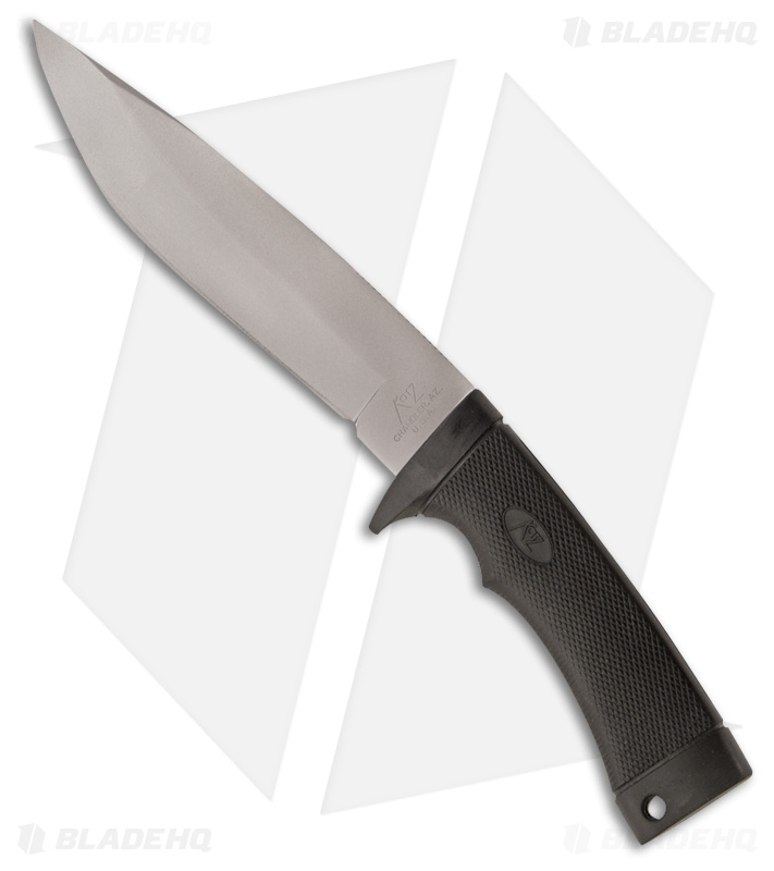 Katz Knives Black Kat Fixed Blade Knife Black Kraton (6.125" Bead Blast ...