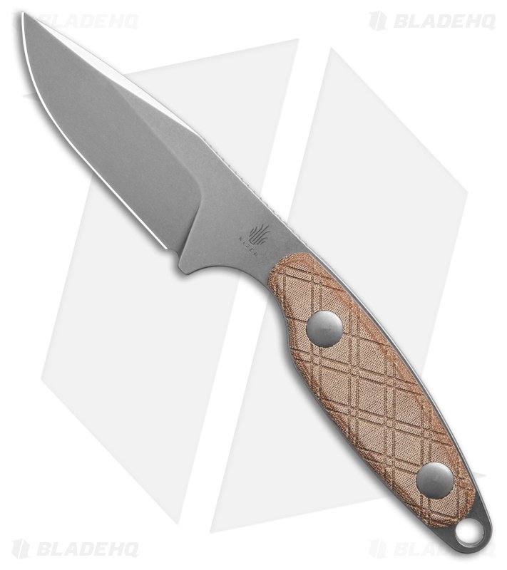 Kizer Muskrat Fixed Blade Brown Micarta Drop Point SW 154CM