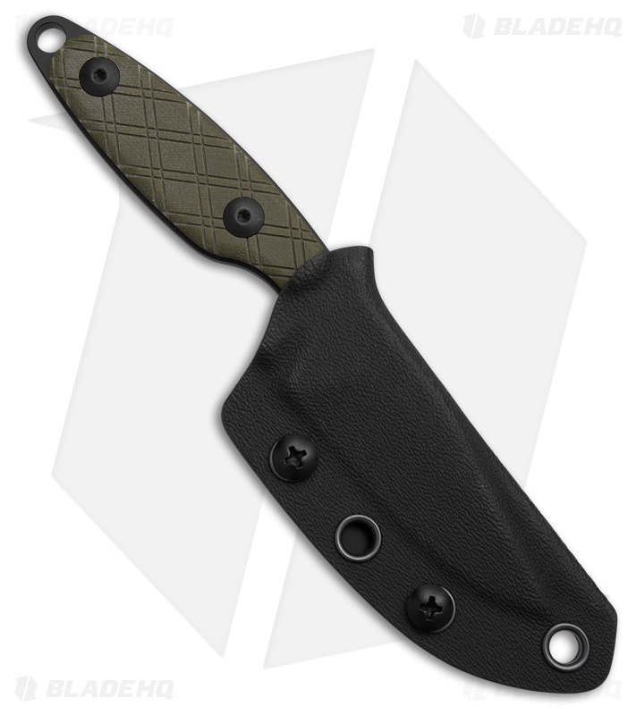 Kizer Muskrat Fixed Blade OD Green G-10 Drop Point Black D2