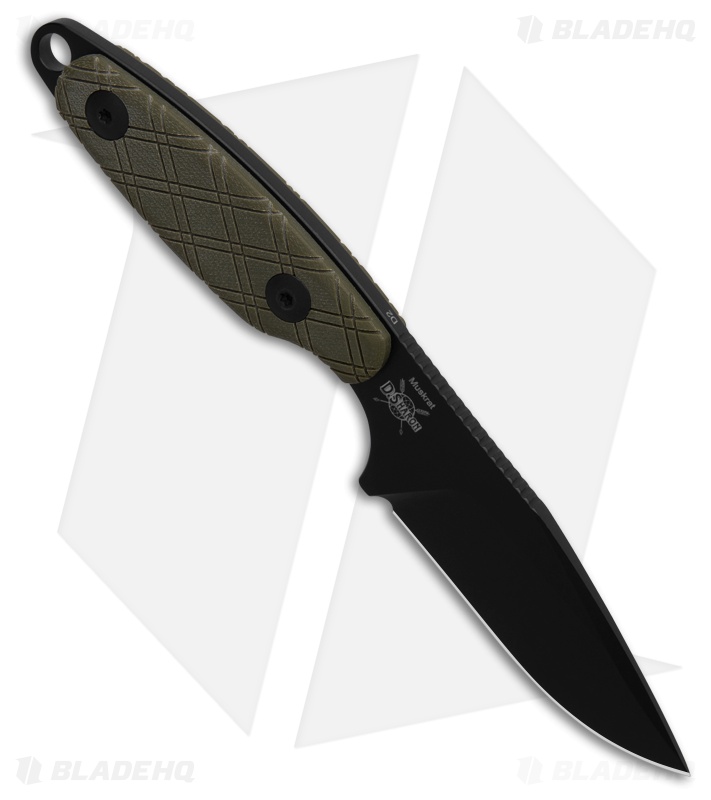 Kizer Muskrat Fixed Blade OD Green G-10 Drop Point Black D2