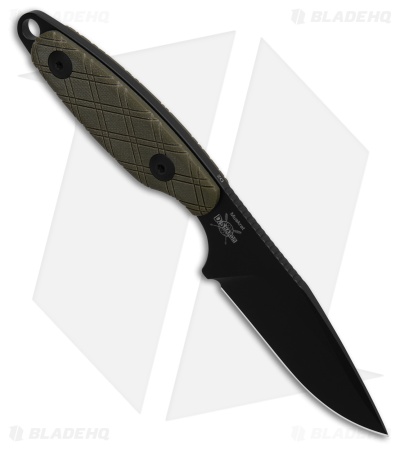 Kizer Muskrat Fixed Blade OD Green G-10 Drop Point Black D2