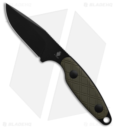 Kizer Muskrat Fixed Blade OD Green G-10 Drop Point Black D2