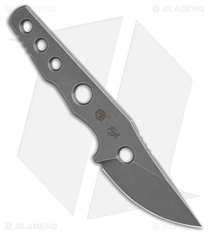 Petrified Fish Bison Gray Stonewashed 14C28N Drop Point