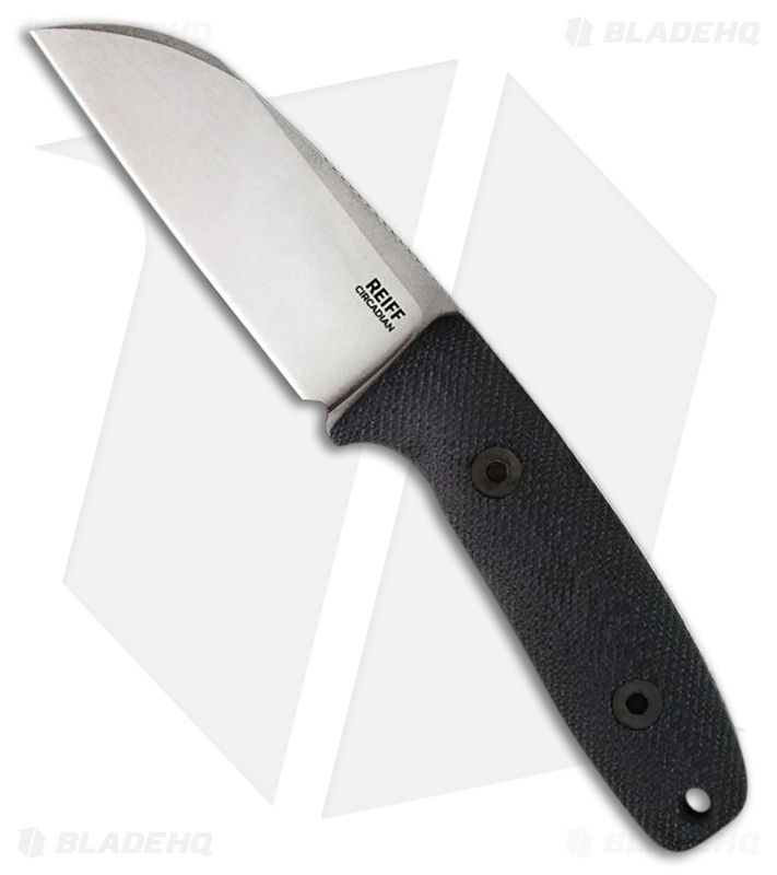 Reiff Knives Circadian Sheepsfoot Fixed Blade Knife Black Micarta SW