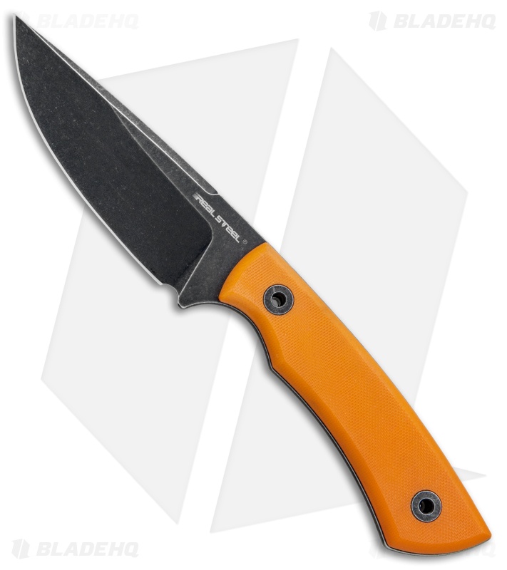 Real Steel Forager Fixed Blade Knife Orange G-10 (4.25" Black SW ...