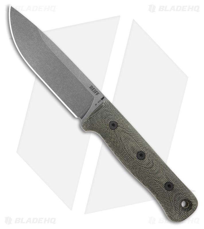 Reiff F5 Field Survival Knife Fixed Green/Black Micarta Acid