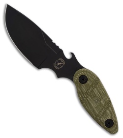Sniper Bladeworks Skinner Knife OD Green Canvas Micarta PVD