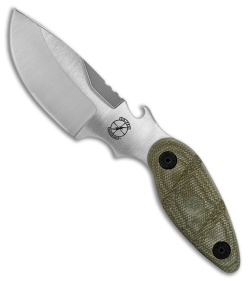 Sniper Bladeworks Skinner Knife OD Green Canvas Micarta Satin
