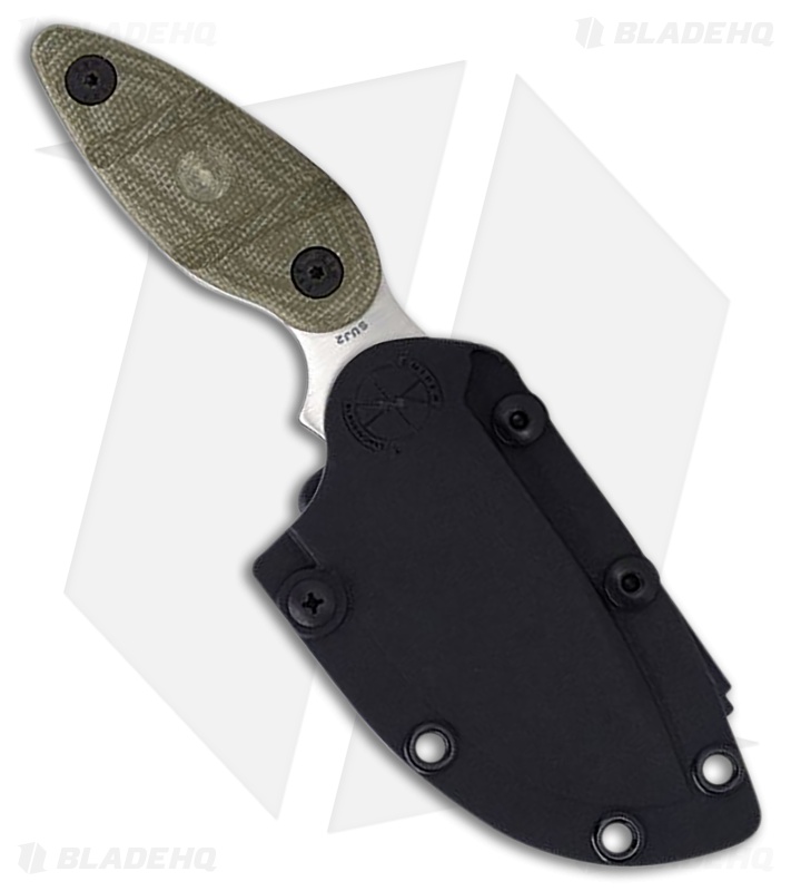 Sniper Bladeworks Skinner Knife OD Green Canvas Micarta Satin