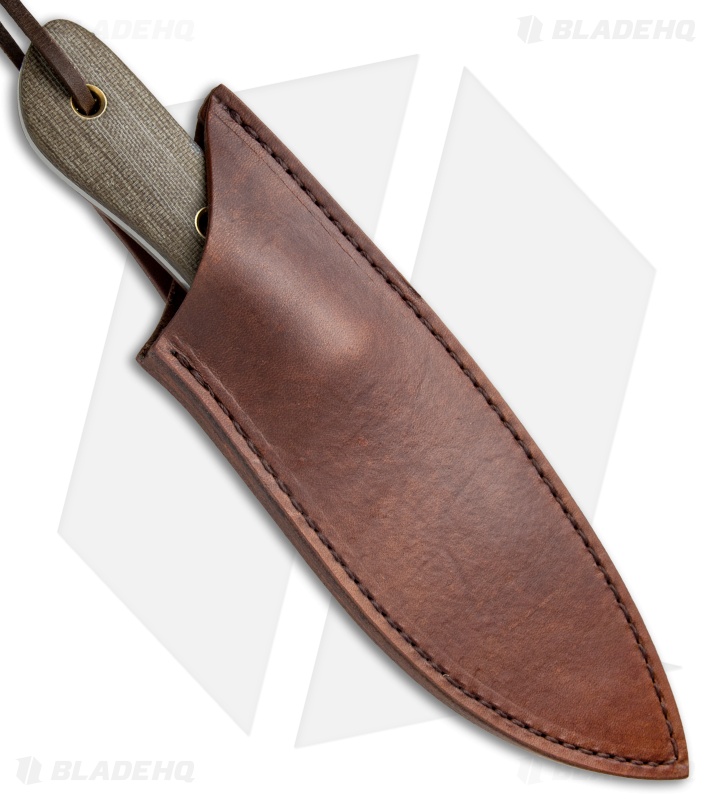 Smith & Sons Cherokee Fixed Blade Knife OD Green Micarta (4" Black SW ...