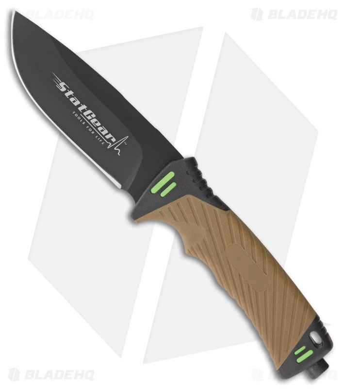 StatGear Surviv-All Survival Fixed Blade Knife Brown Rubber (4.25 ...