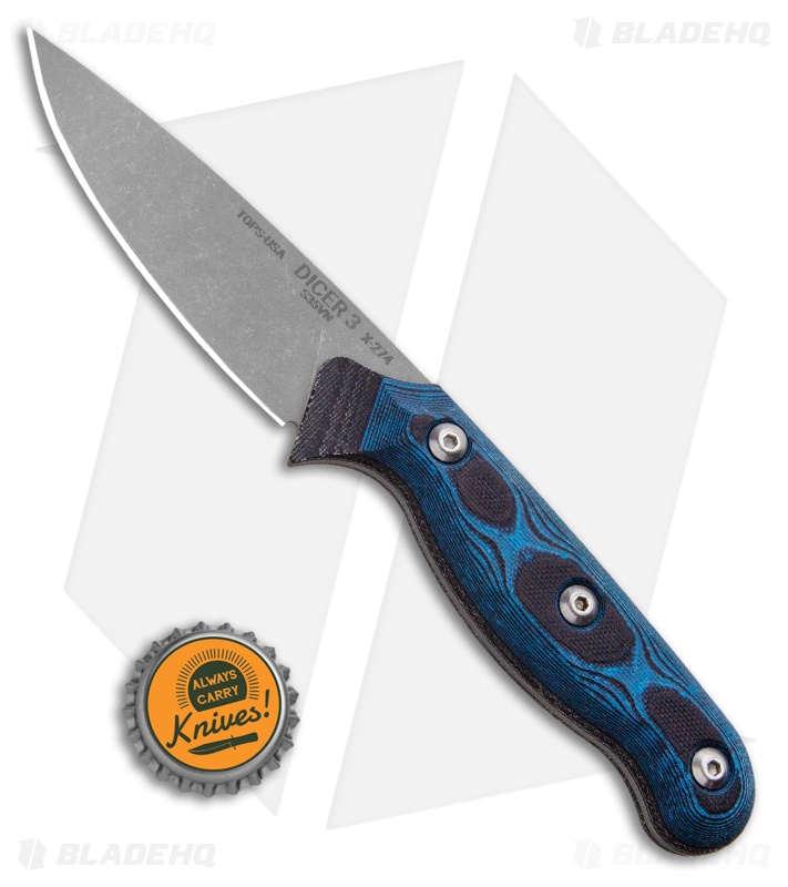 TOPS Knives Dicer 3 - Paring Knife | Black/Blue G10 | Blade HQ