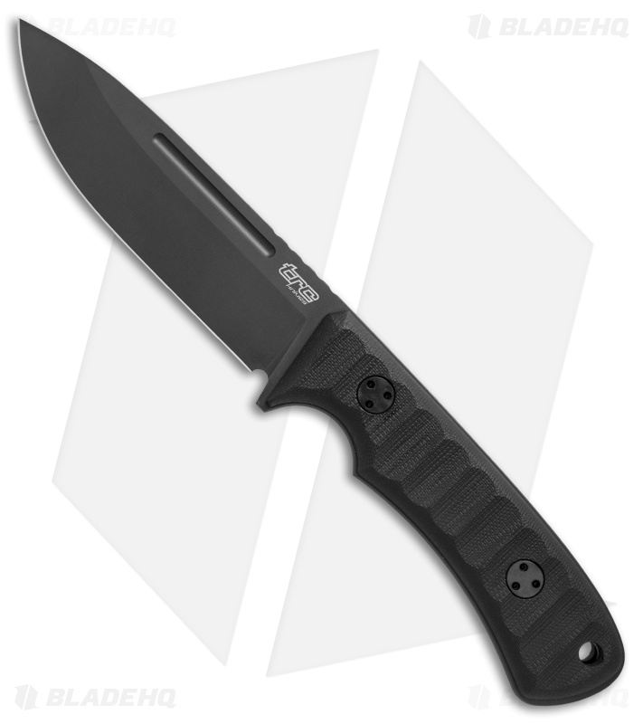 TRC Knives K-1 Fuller Fixed Blade Knife Black G-10 (4.5" Black M390 ...
