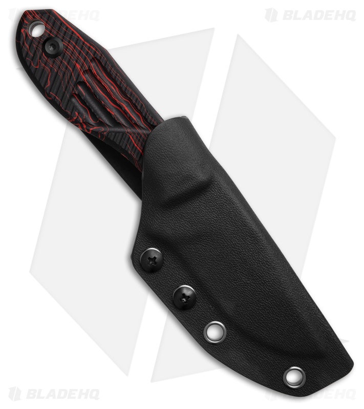 Tenable Knives Tiny Dancer Fixed Blade Knife Black/Red Gmascus Rose Gold