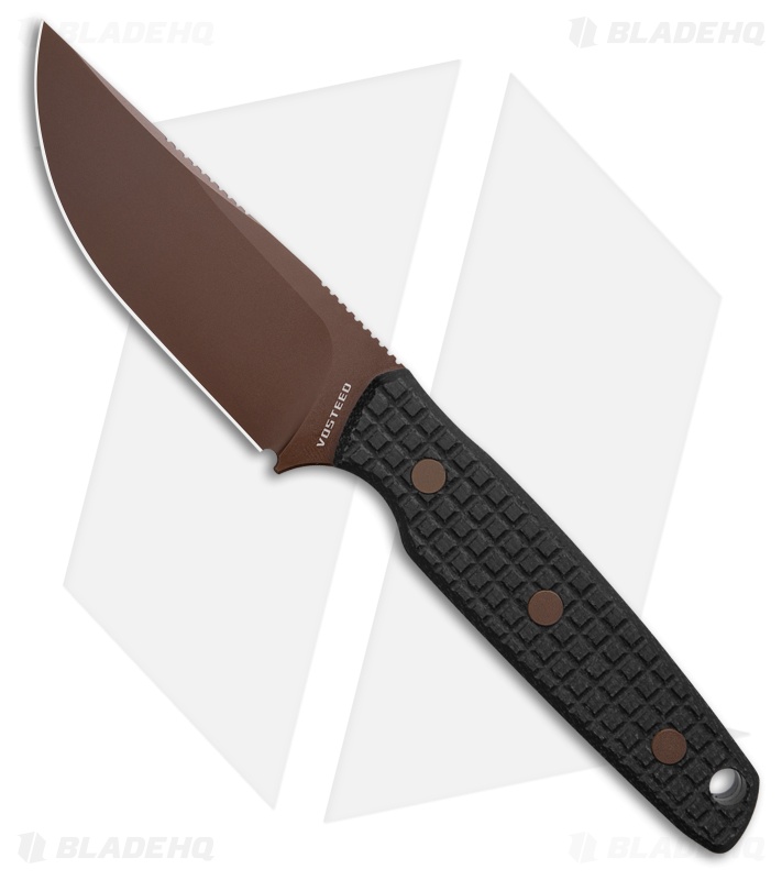 Vosteed Mink Fixed Blade Black G-10 Clip Point Copper 14C28N