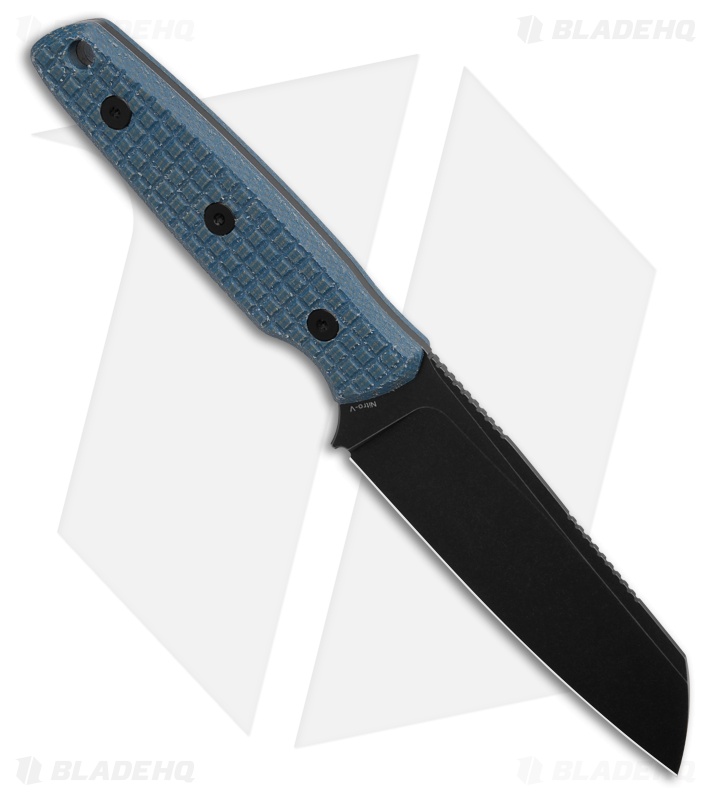 Vosteed Mink Fixed Blade Knife | Blue Micarta + Black SW