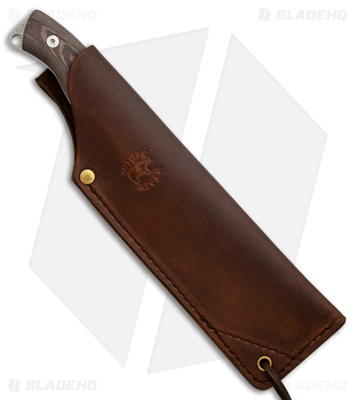 White River Camp Cleaver | Fixed Blade Knife | Black/Red Richlite