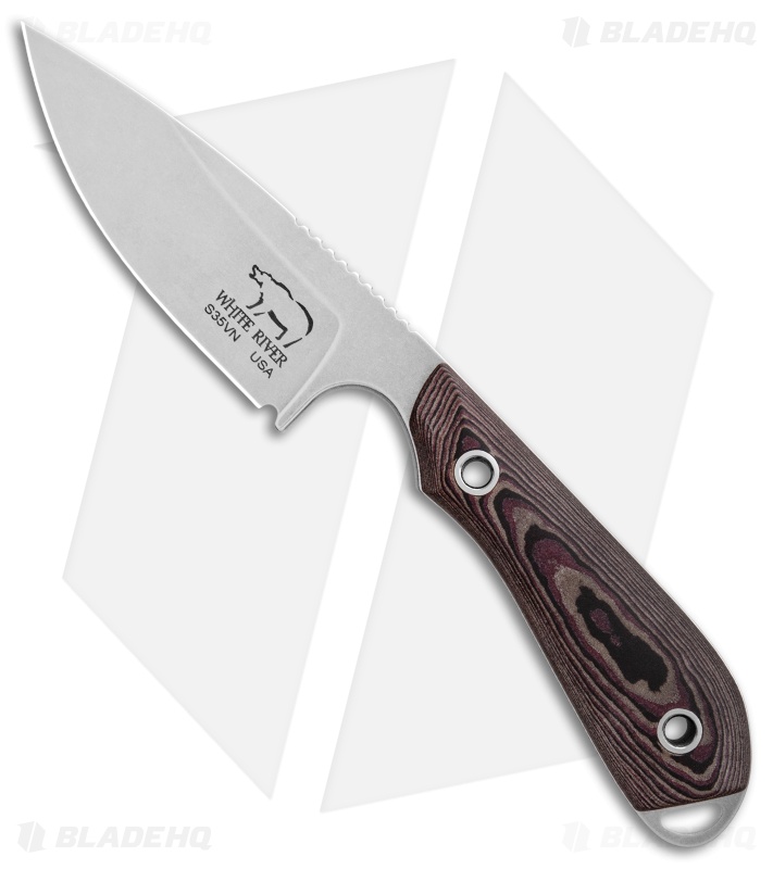 White River Knives M1 Caper | Fixed Blade Knife | Black/Red Richlite