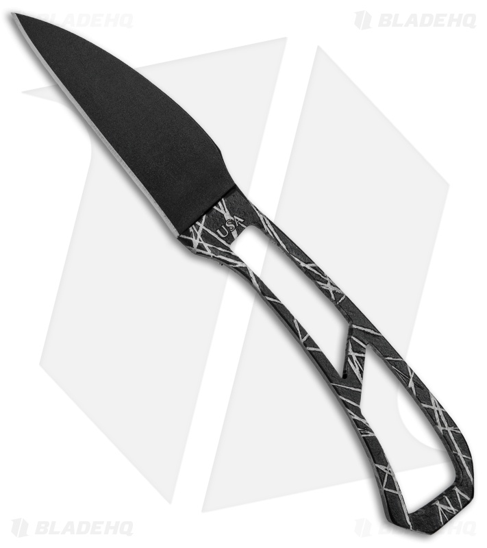 Winkler Knives Neck Knife Fixed Blade Etched Scarring (3.125" Black KG ...
