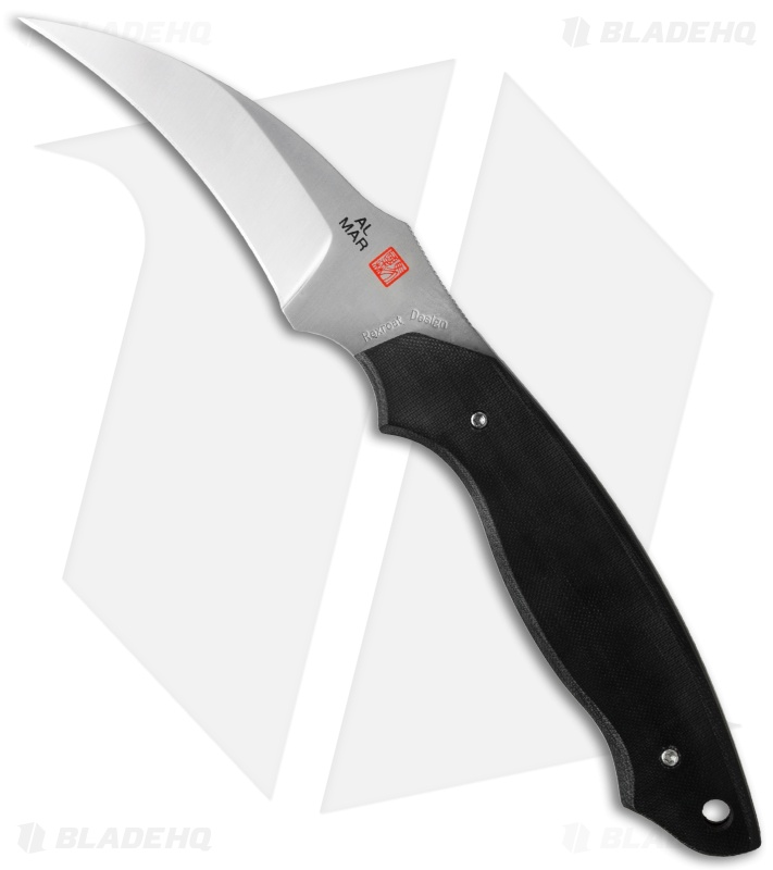 Al Mar Backup Model 1 Hawkbill Fixed Blade Knife (3.4" Satin) BU2-2 ...