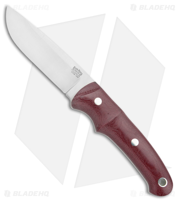 Bark River Guardless Drop Point Fixed Blade Knife Burgundy (3.875 ...