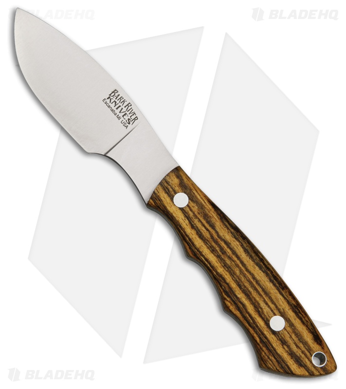 Bark River Mini Canadian Fixed Blade Knife Bocote Wood (2.125" Satin ...
