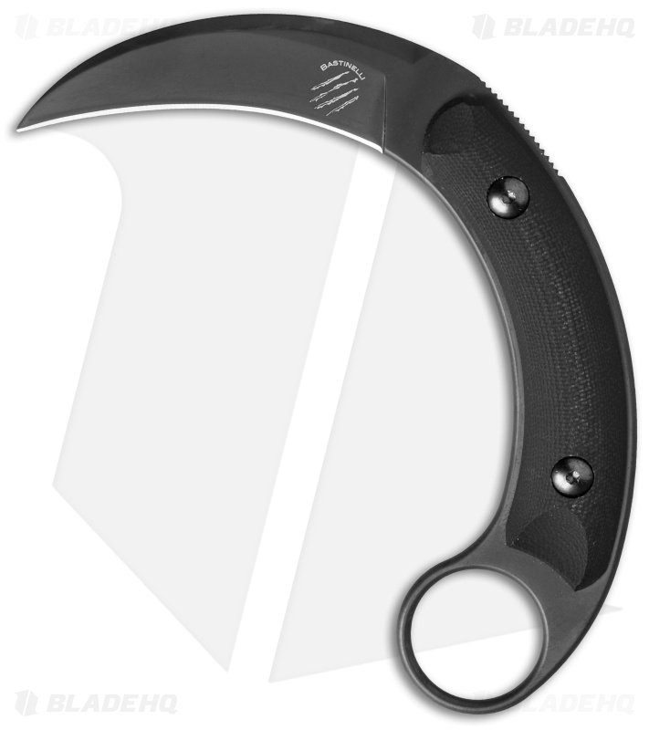 Bastinelli Kalinou Karambit Fixed Blade Knife (2.75" Black PVD) Fox ...