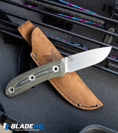 Benchmade Pardue Hunter Fixed Blade Knife OD Green Micarta (3.5" Satin ...