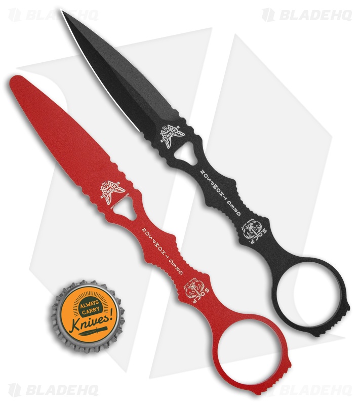 Benchmade SOCP Black Dagger & Red Trainer Combo 3.22"