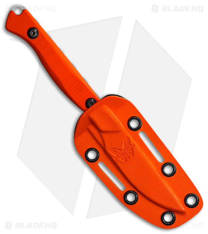 Benchmade Flyway Fixed Blade Hunting Knife Orange G-10 - Blade HQ