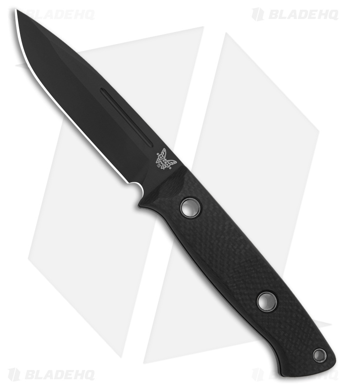 Benchmade Bushcrafter Fixed Blade Knife Carbon Fiber + Black