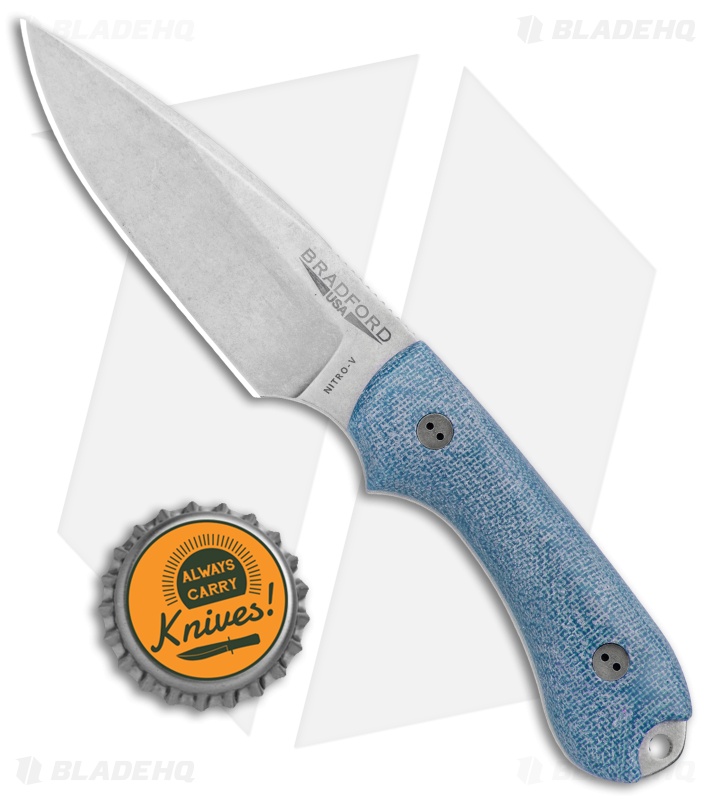 Bradford Knives Guardian3 Fixed Blade 3D Blue TeroTuf (Nitro-V/False ...