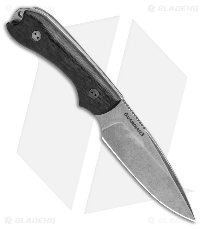 Bradford Guardian3 - Fixed Blade Knife | False Edge/Carbon Fiber/Stonewash