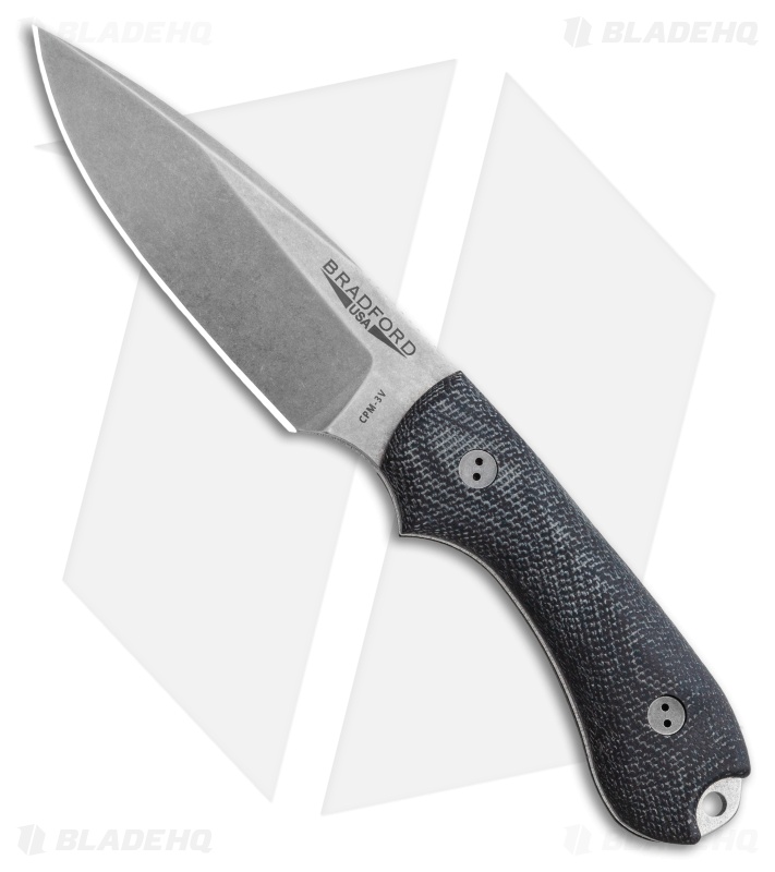 Bradford Guardian3 - Fixed Blade Knife | False Edge/Black Micarta/Stonewash