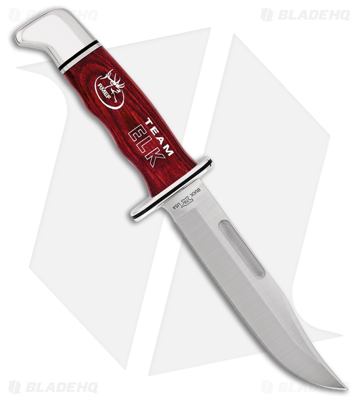 Buck 119 Special RMEF Fixed Blade Knife Cherry (6" Satin) 0119CWSRMEF ...