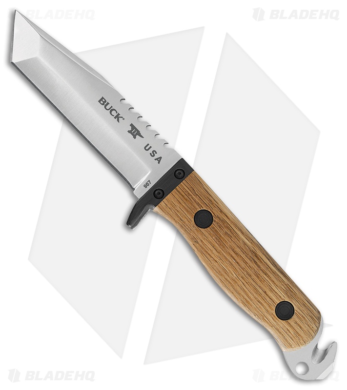 Buck CM Adaptor Tanto Fixed Blade Knife Oak (4.125" Satin) 0967OKSLE-B ...