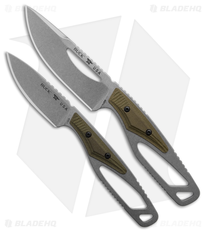 Buck Knives Paklite Field Kit OD Green Set of 2 Fixed Blades
