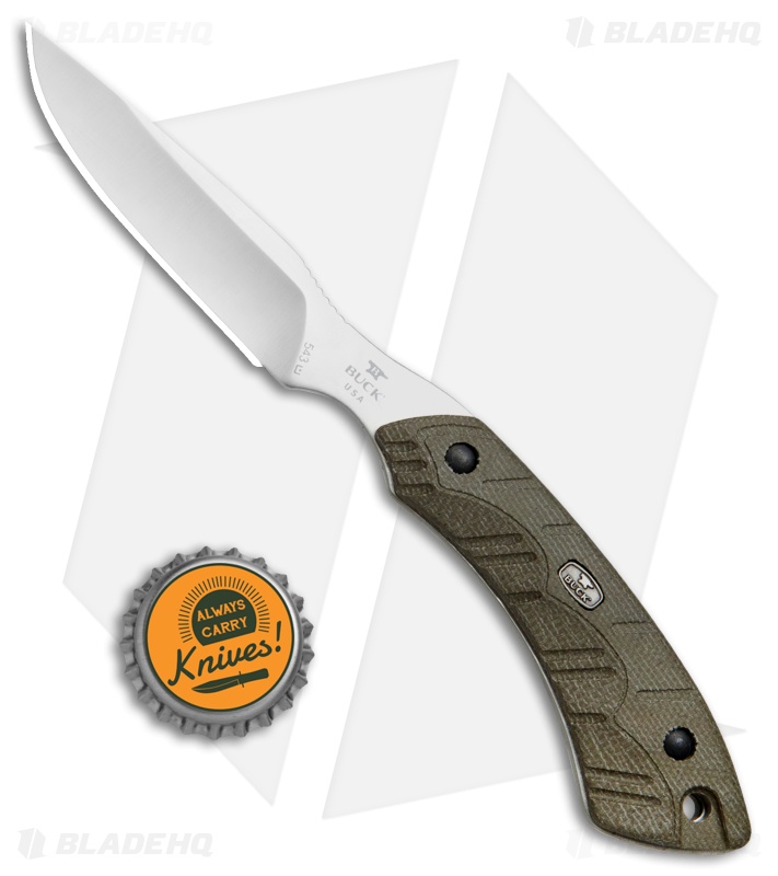Buck 543 Open Season Caping Knife Fixed Blade OD Green Micarta (3.5 ...