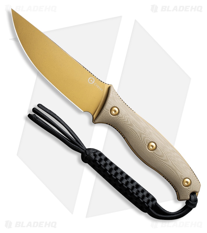 CIVIVI Stormridge Fixed Blade Knife Tan G-10 (Desert Tan SW)